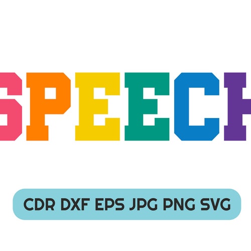 Rainbow Speech Svg Printable Design Instant Download Speech - Etsy