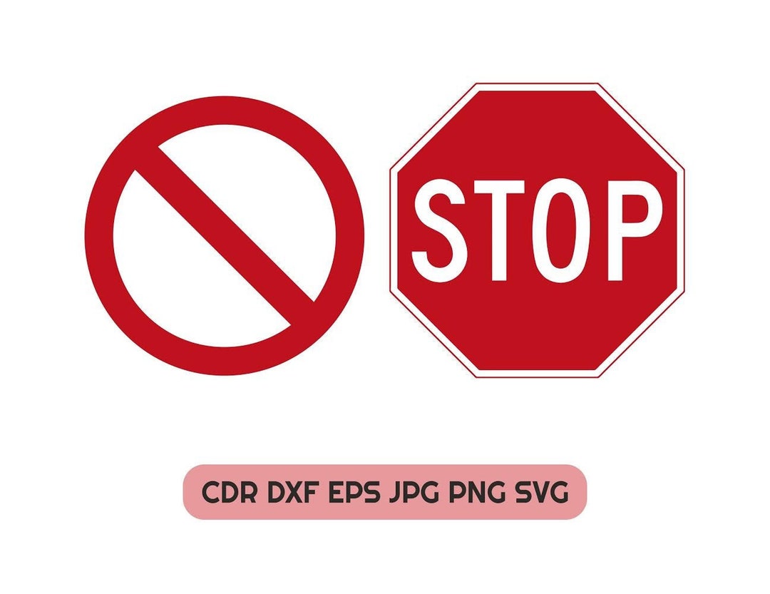 Stop Sign Svg Cutting Files, Instant Download Traffic Sign Vector ...