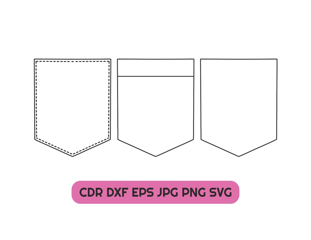 Shirt Pocket Svg Cutting Files, Vector Pocket Clipart Download Files ...