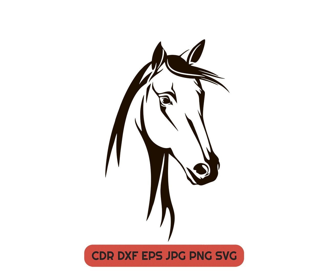 Horse Head Svg Cut File Vector Horse Dxf Silhouette Animal | Etsy