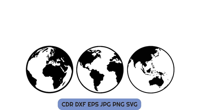 Earth Globe Svg Cut Files, Instant Download Planet Earth Clipart, World ...