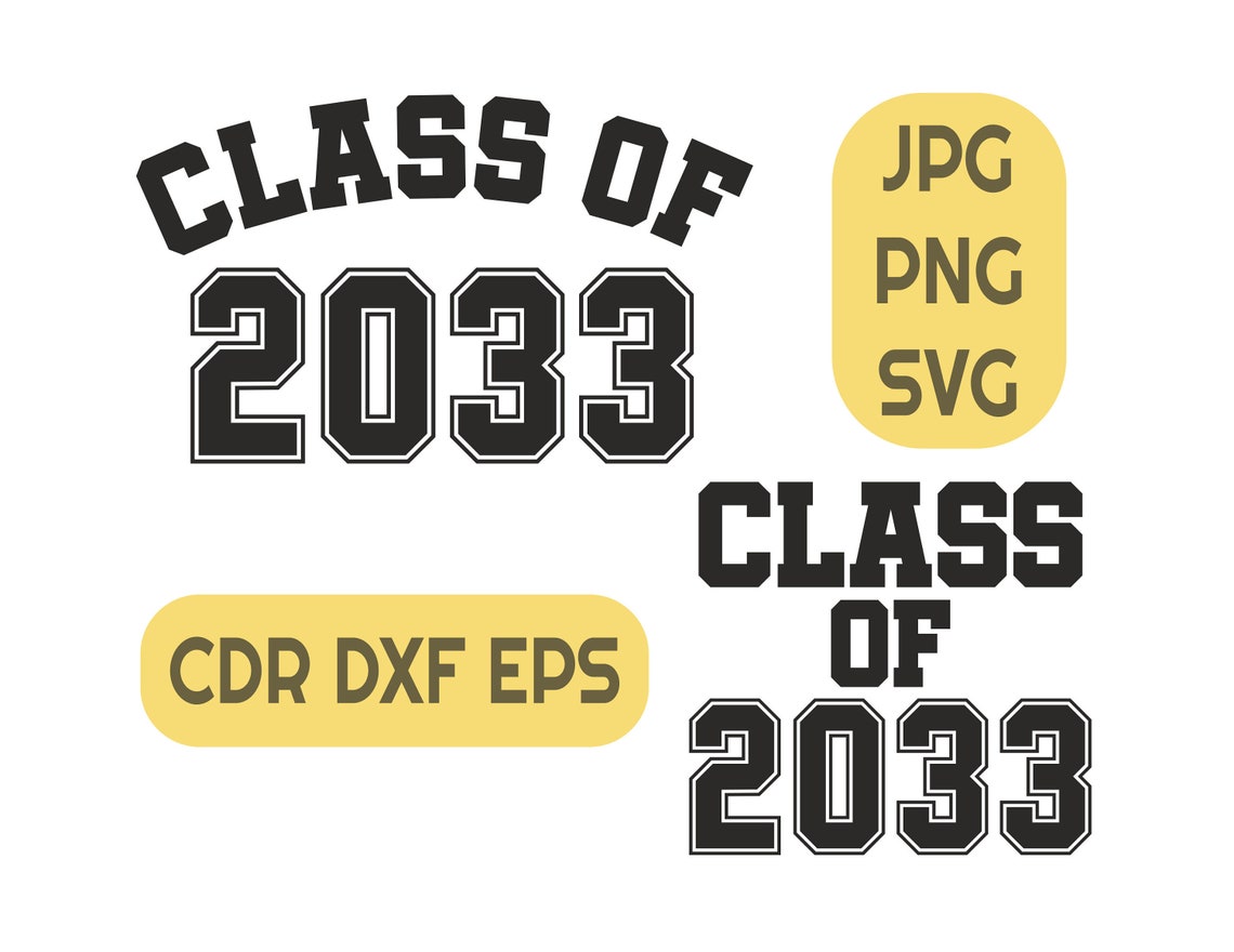 Class of 2033 Svg First Day of School Clipart Back to School - Etsy Israel