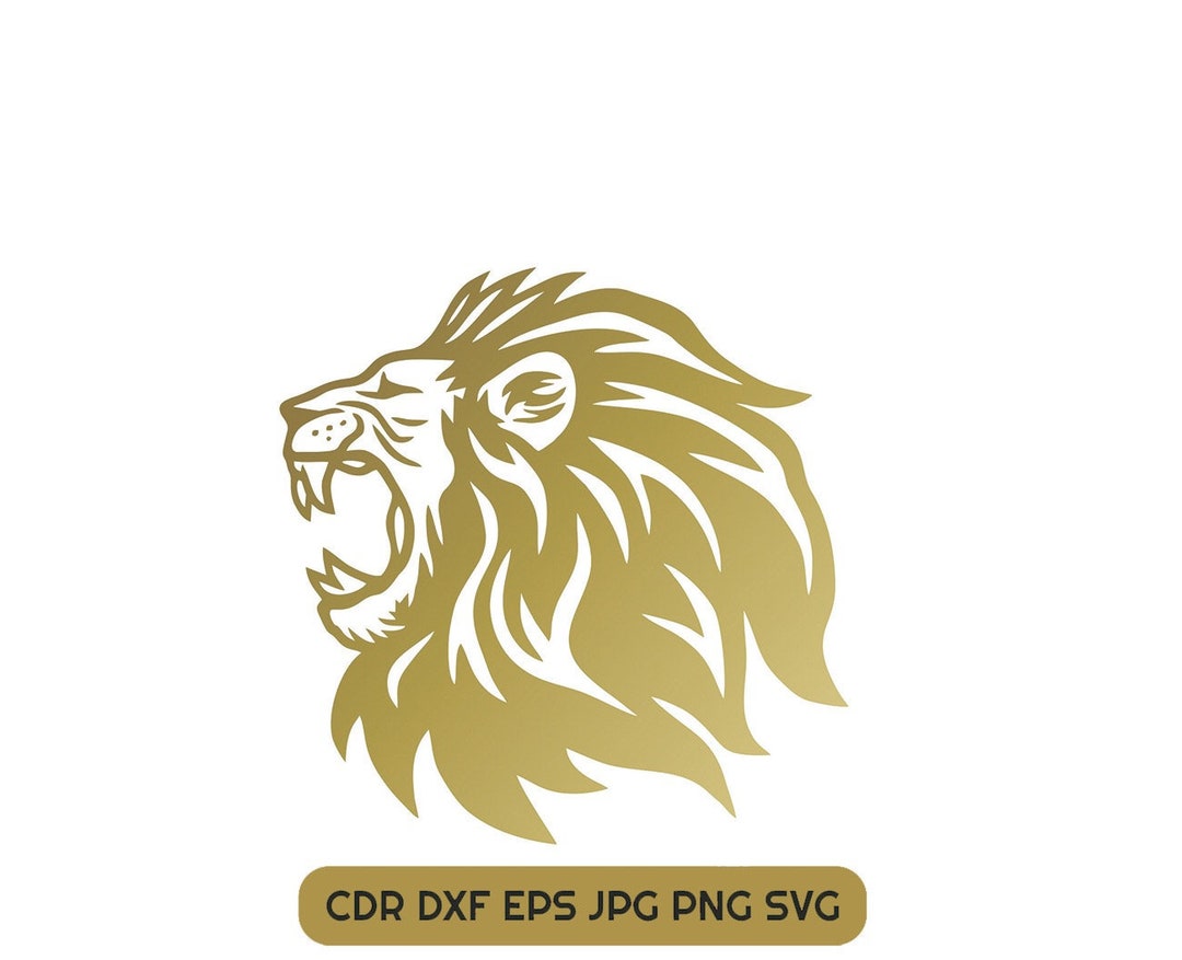 Lion Head Svg Vector Files, Digital Lion Dxf Silhouette, Cricut Tshirt ...