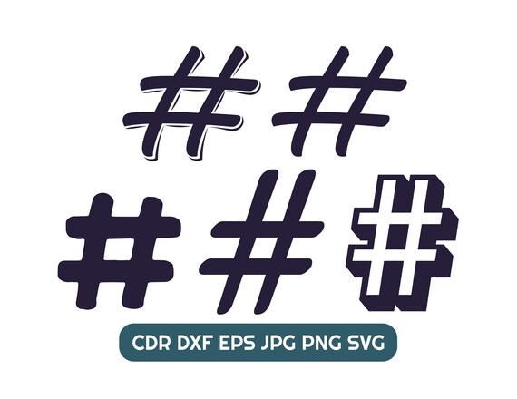 Hashtag Sign Svg Vector Wedding Hashtag Design Social Media | Etsy