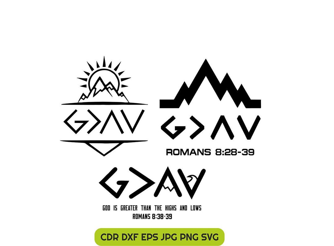 Bible Verse God is Greater Svg, Christian Vector Cut Files, Jesus Dxf ...