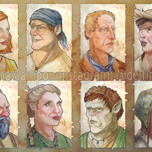 Value Set of 48 RPG Printable Characters for Table Top Games + Paper ...