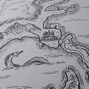 Gods Hand and Nido - Two Printable Adventure Maps - Coloring Page - Etsy