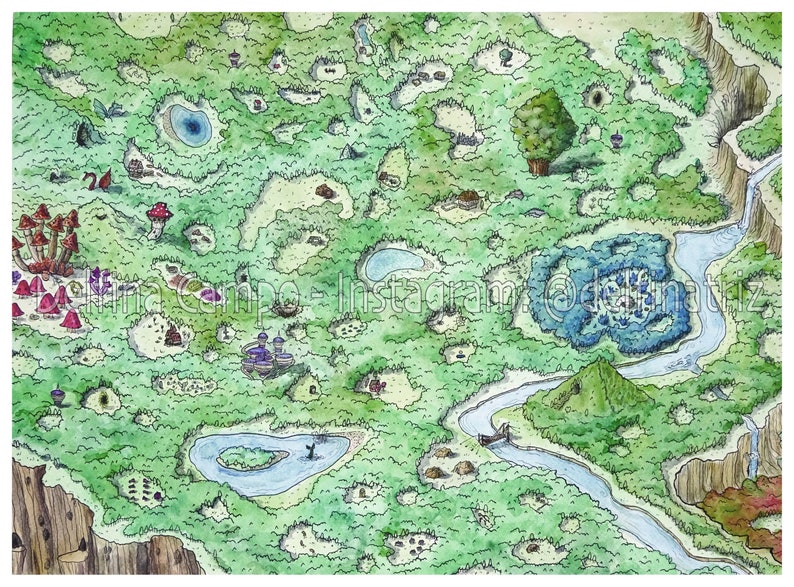 Enchanted Forest Printable Fantasy Map - Etsy