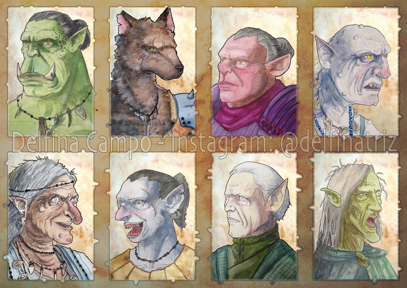 Value Set of 48 RPG Printable Characters for Table Top Games - Etsy