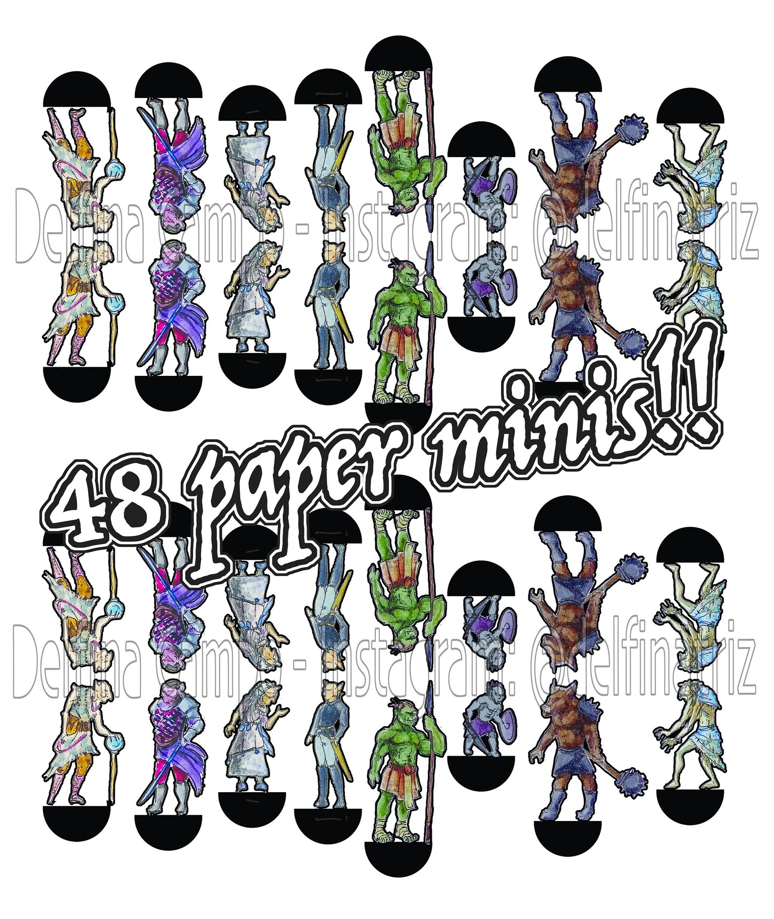 Value Set of 48 RPG Printable Characters for Table Top Games - Etsy
