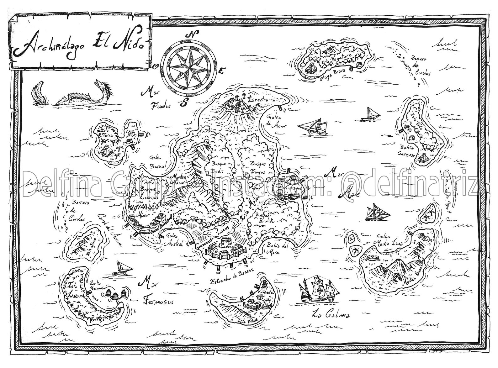 Gods Hand and Nido Two Printable Adventure Maps Coloring Page - Etsy