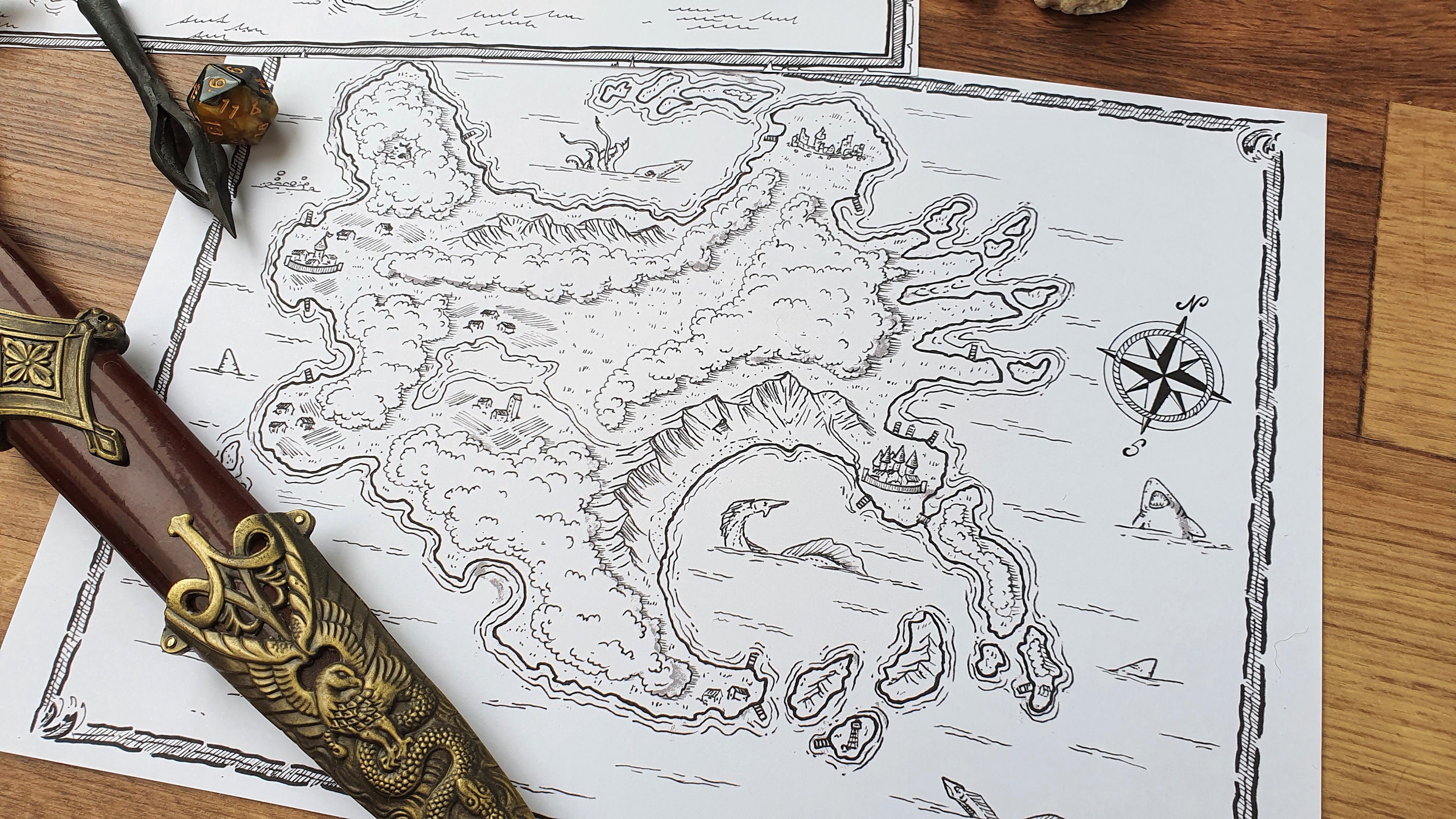 Gods Hand and Nido Two Printable Adventure Maps Coloring Page - Etsy