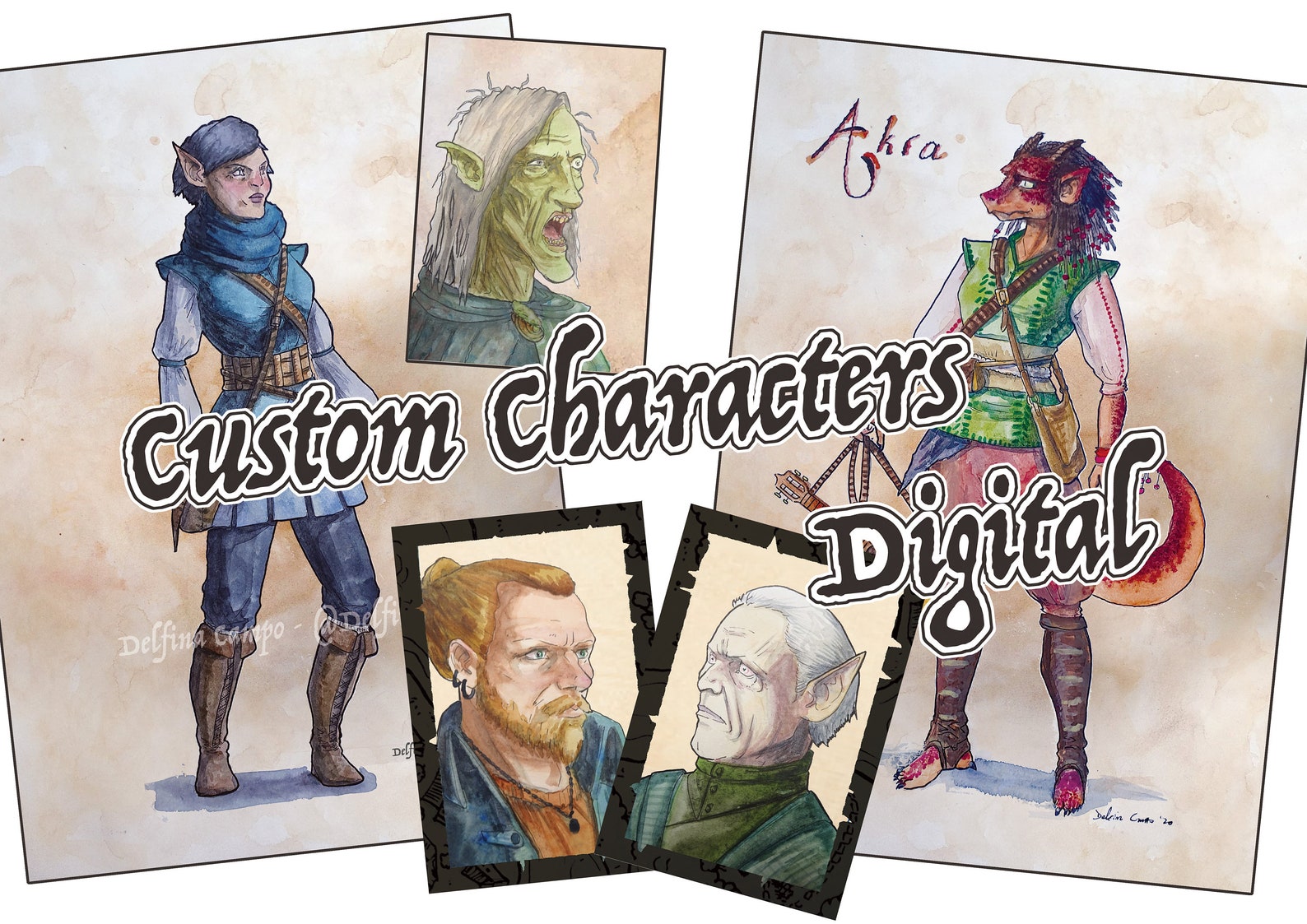 Custom Hand Drawn RPG Character Commission Digital - Etsy