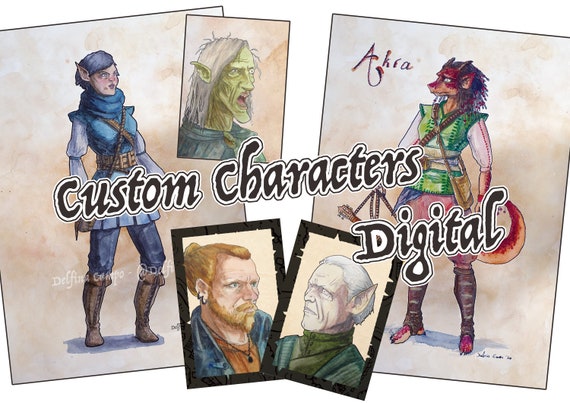 Custom Hand Drawn RPG Character Commission Digital - Etsy