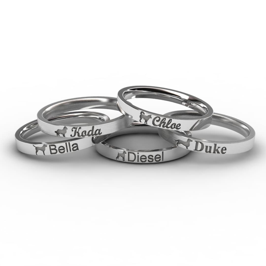 Custom Dog Ring, Tiny Silver Ring, Dainty Dog Ring, Delicate Dog Ring ...