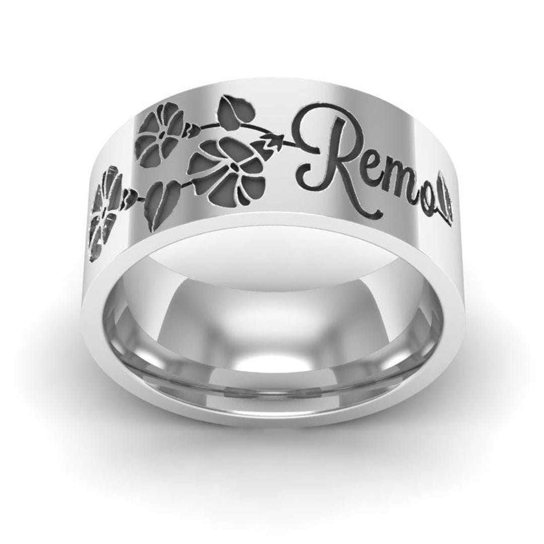 September Birth Flower Name Ring Sterling Silver, Custom Morning Glory ...