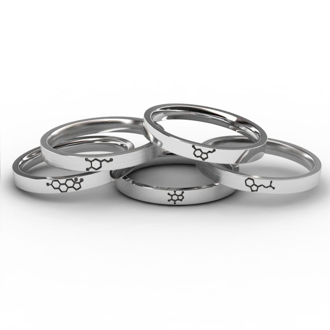 Custom Molecule Ring, Tiny Silver Ring, Dainty Molecule Ring, Delicate ...