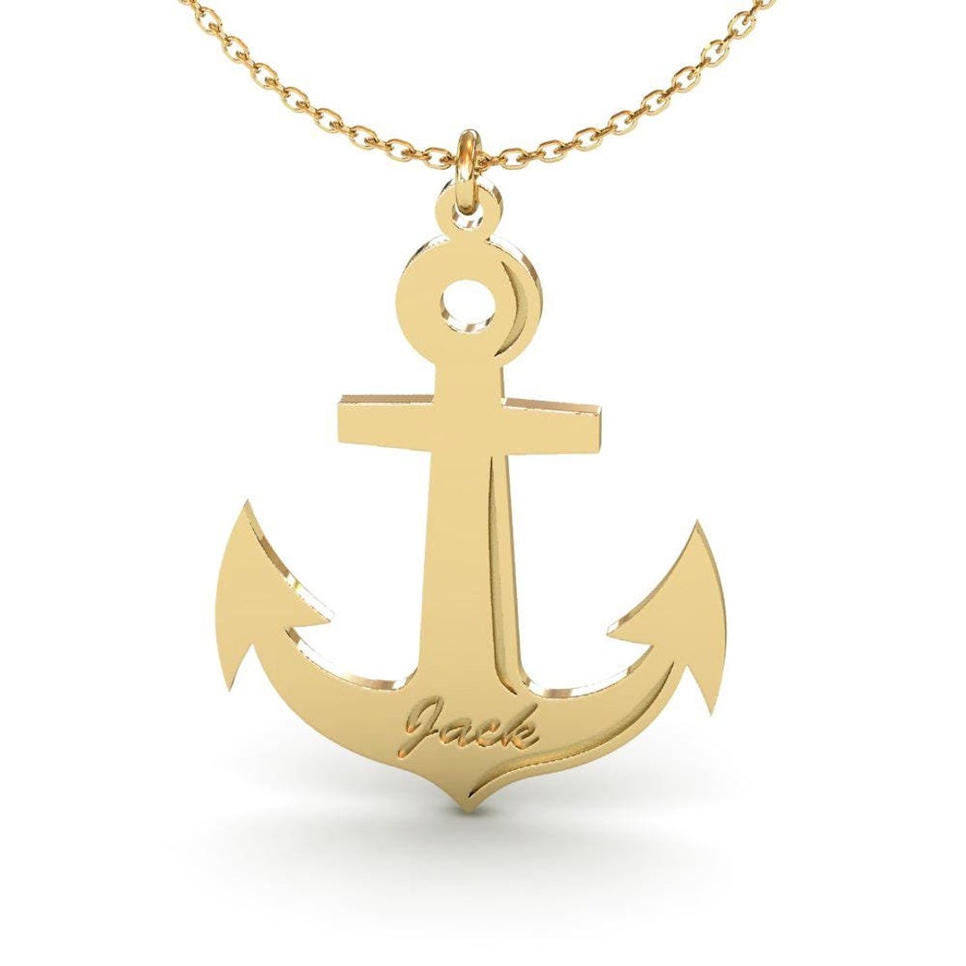 Personalized Anchor Necklace With Name, Anchor Name Necklace, Anchor ...