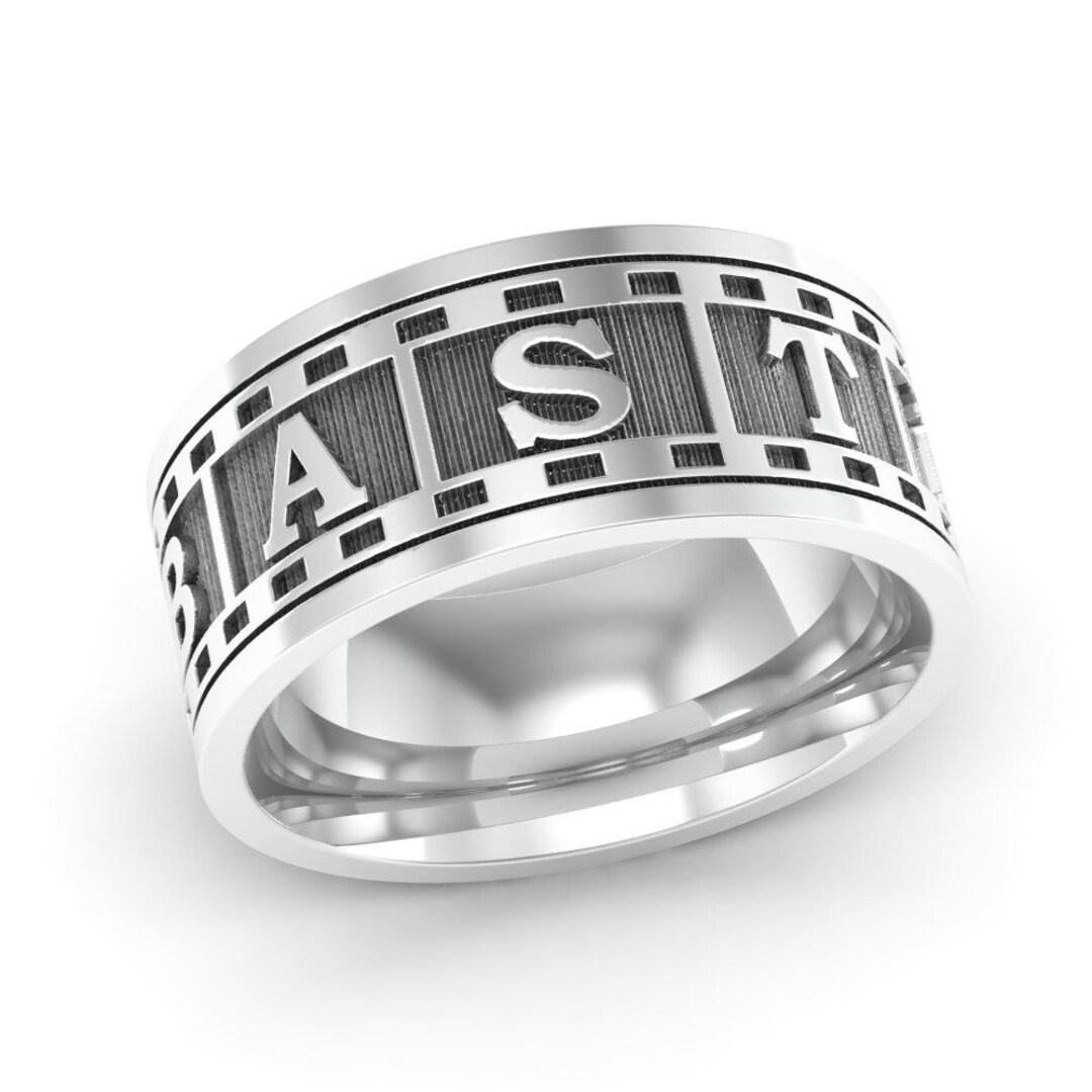 Custom Film Strip Band Ring With Name, Sterling Silver Film Strip Ring ...