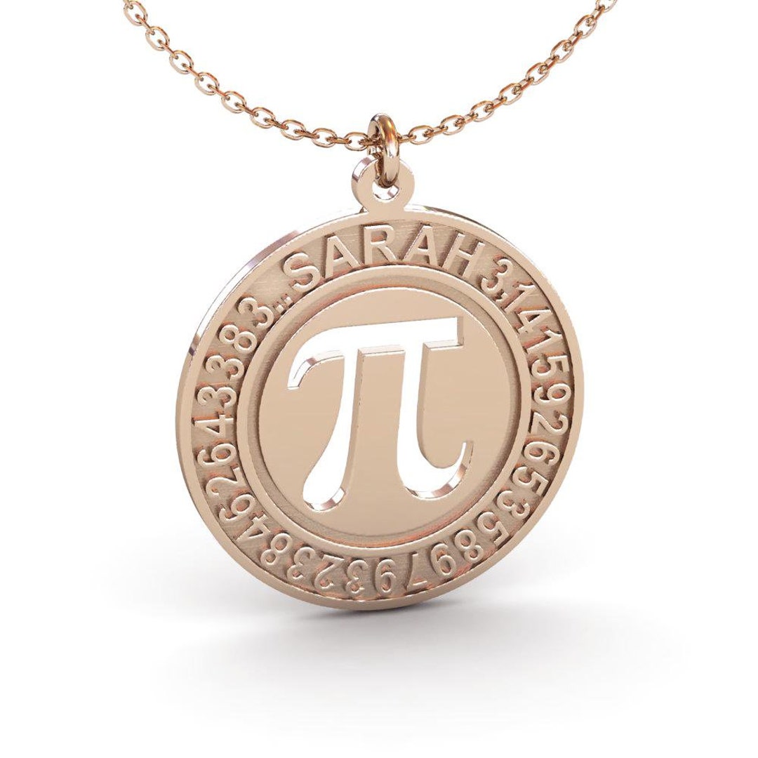 Custom Pi Symbol Necklace With Name, Sterling Silver Pi Necklace, Pi ...