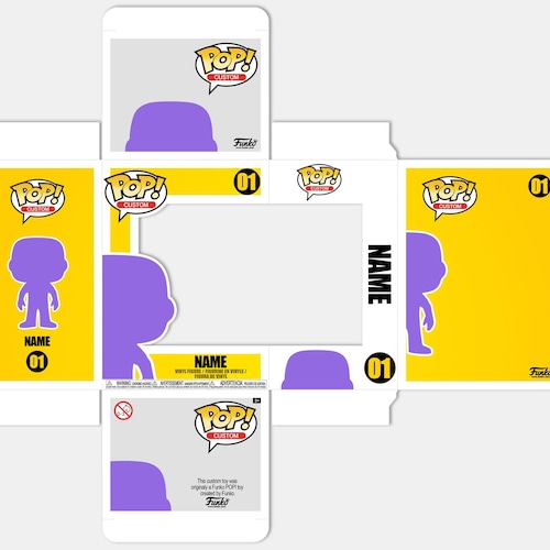 Digital Funko POP Box Template. Photoshop Files for Creating a - Etsy