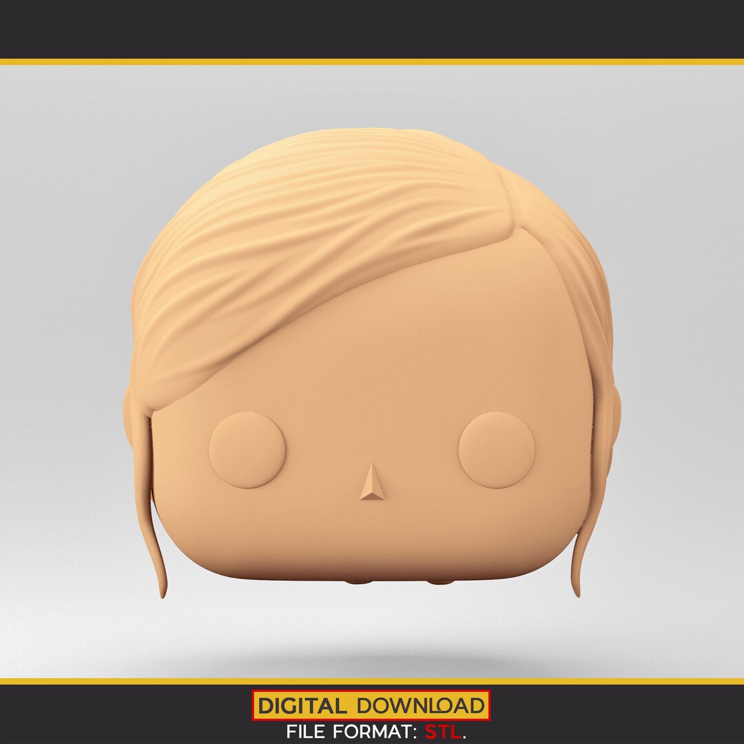 POP Style Female Head 3D Model: Bridal Bun Hairstyle (STL File) - Etsy