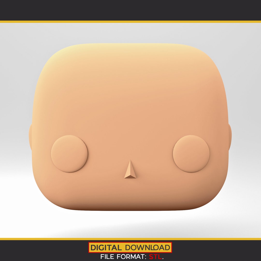 A Male Head 3D Model in the POP Style for 3D Printing. Bald Head. STL ...