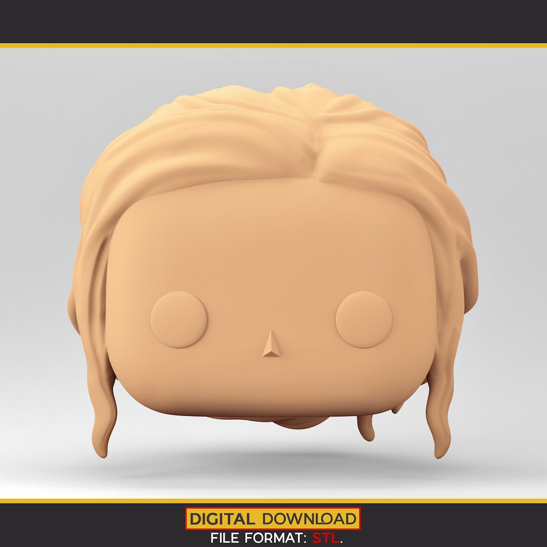 A Female Head 3D Model in a POP Style for 3D Printing. A Wedding Bun ...