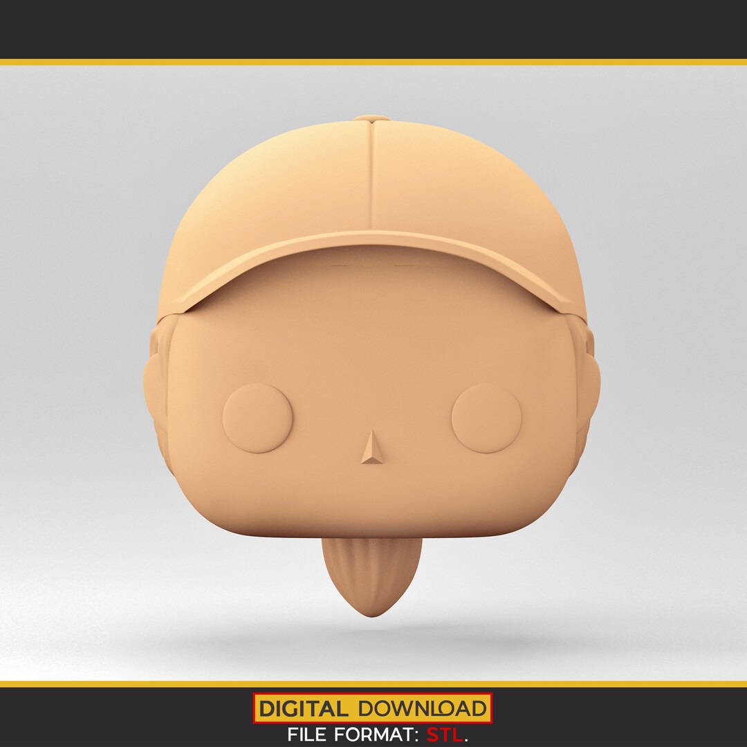 Pop Art Female Head 3D Model: Ponytail, Cap (STL File) - Etsy