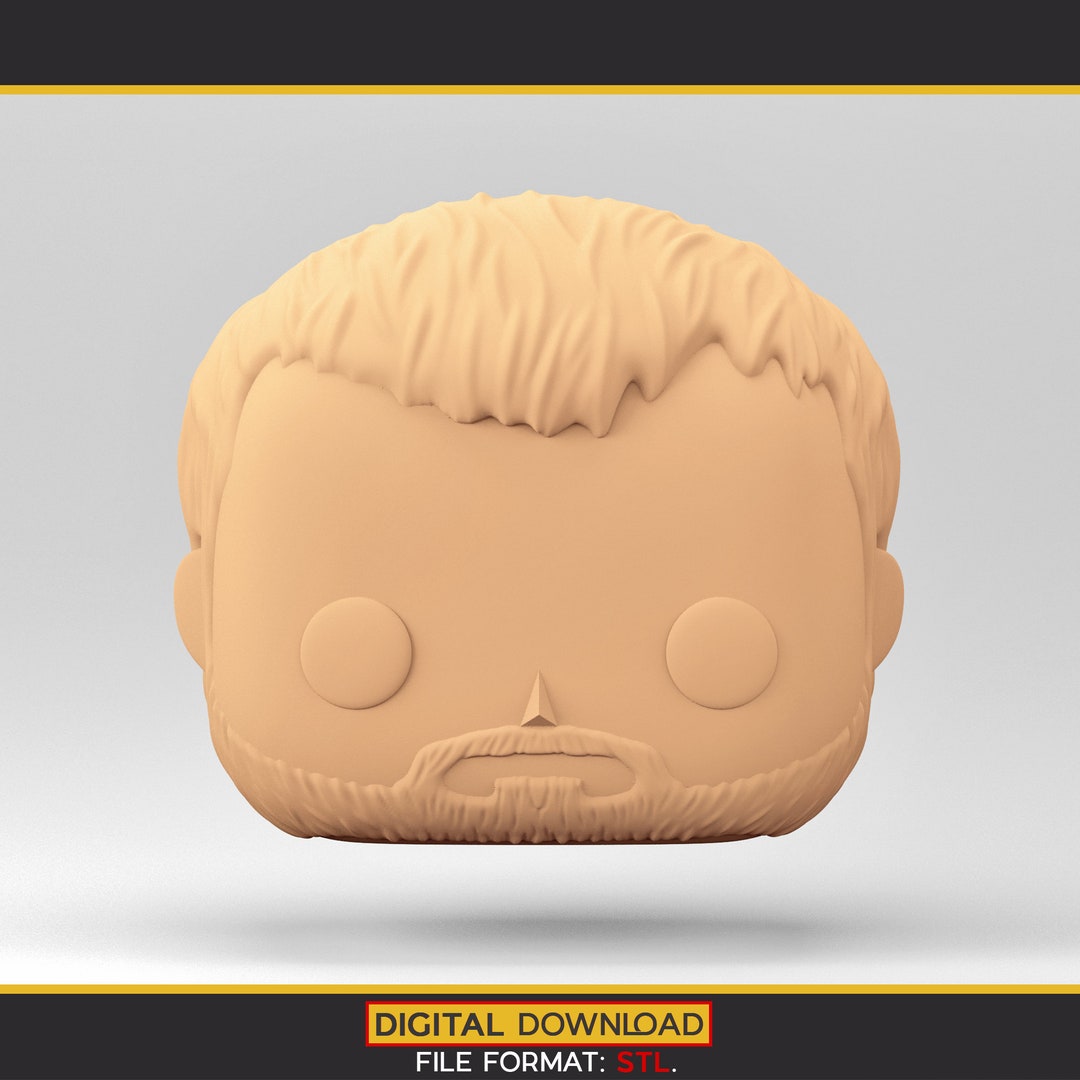 POP Art Male Head 3D Model: Short Hair, Beard (STL File) - Etsy