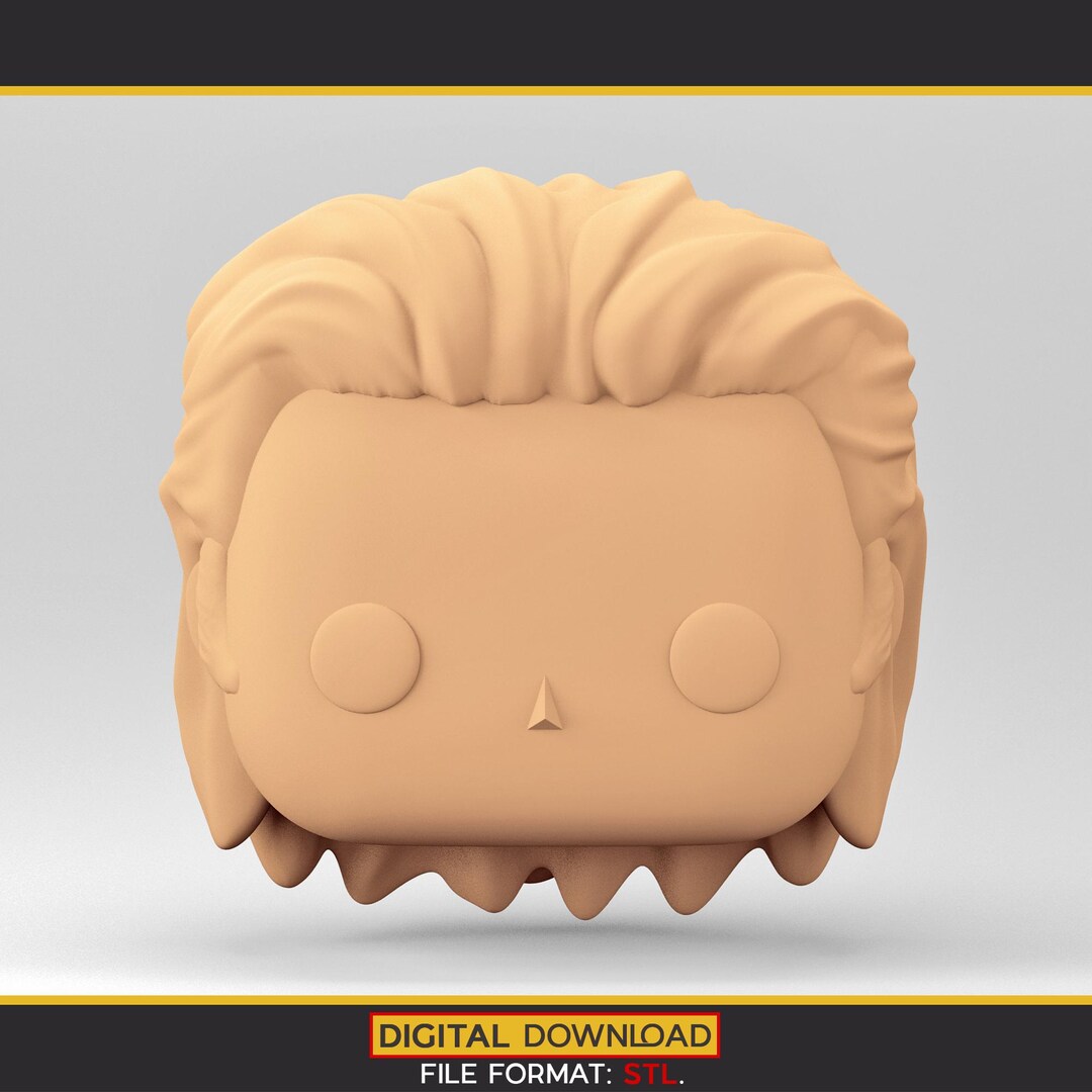 A Male Head 3D Model in the POP Style for 3D Printing. A Slicked Back ...