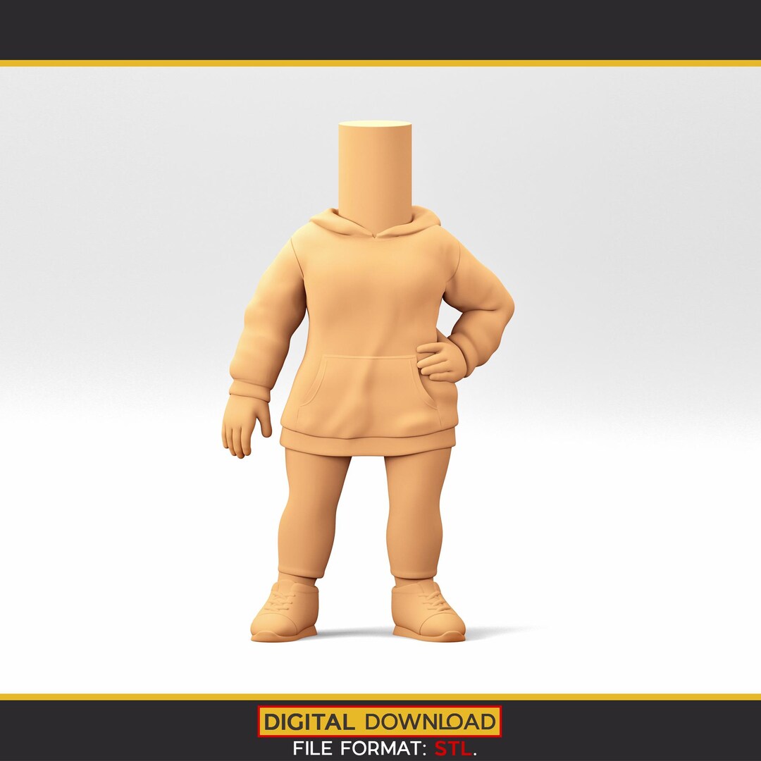 Chibi Female Body 3D Model: Hand on Hip Pose (digital .stl File) - Etsy
