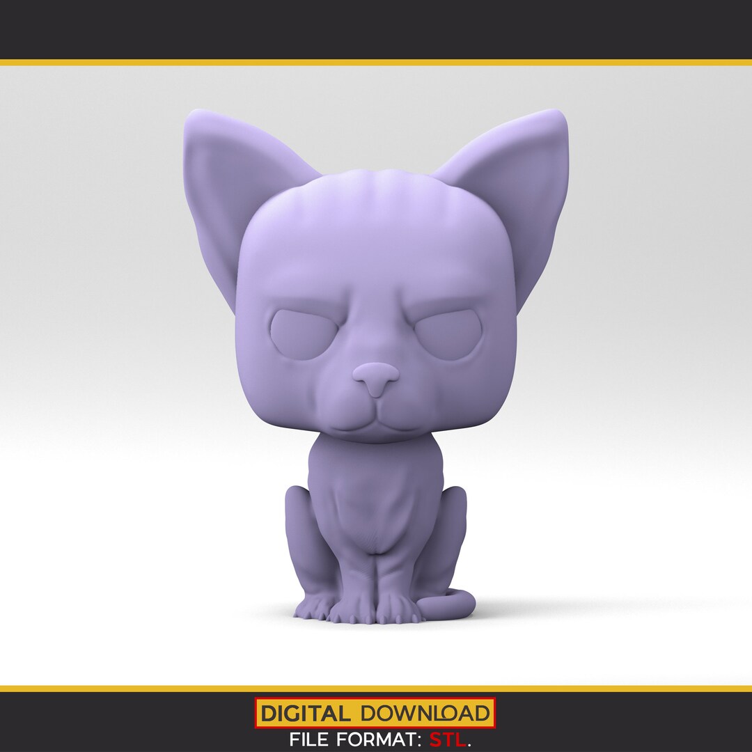 Stylized Chibi / POP Sphynx Cat STL | 3D Print File | Canadian Sphynx ...