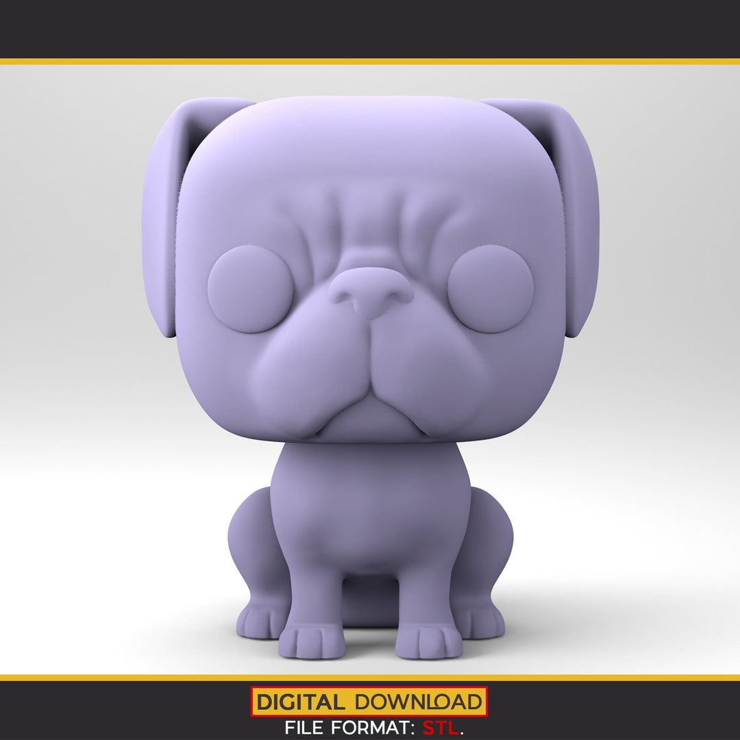 Pug 3D Model. Dog 3D Model in a POP Style for 3D Printing. STL File - Etsy