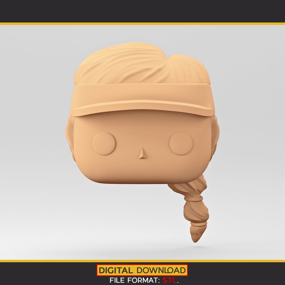 A Female Head 3D Model in a POP Style for 3D Printing. A Ponytail and a ...