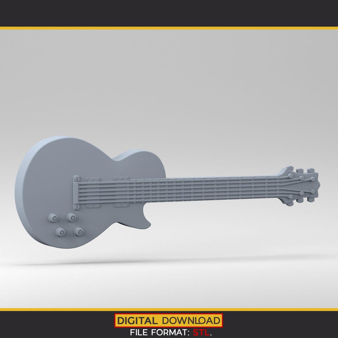 An Electric Guitar STL Model for 3D Printing. Action Figures Prop ...