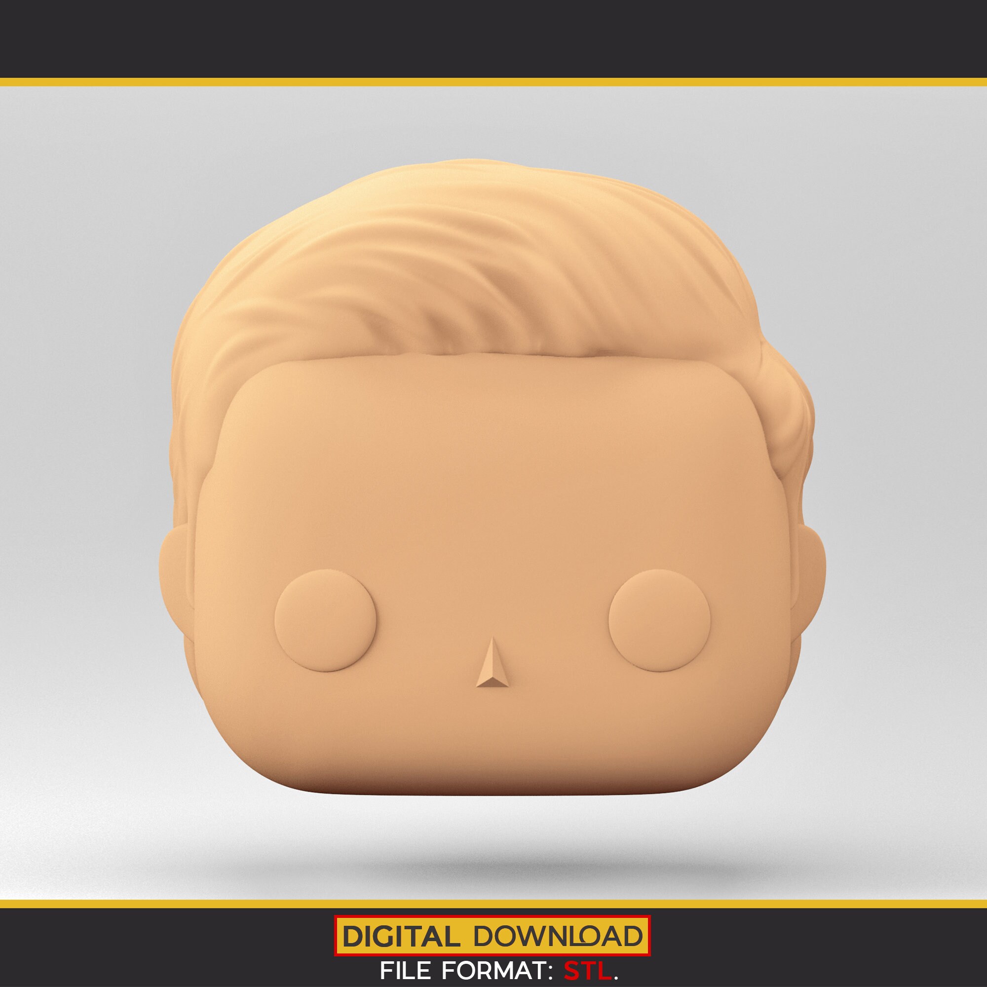 Pop Art Male Head 3D Model: Comb Over Hairstyle (STL File) - Etsy