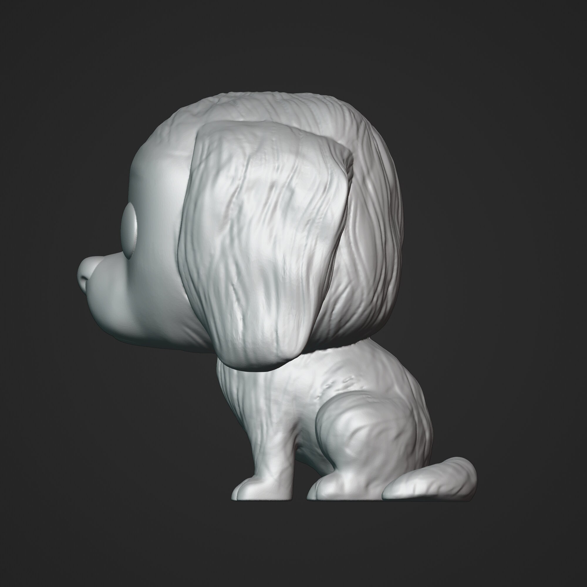 Chibi Dog 3D Model: Fluffy POP Style STL File (digital Download) - Etsy