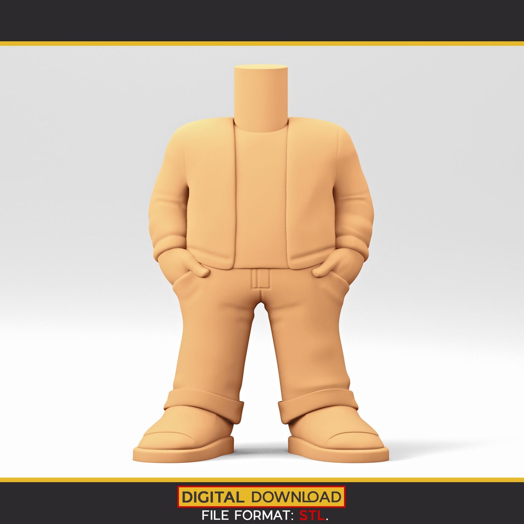 POP Style Male Body 3D Model: Hands in Pockets (STL File) - Etsy