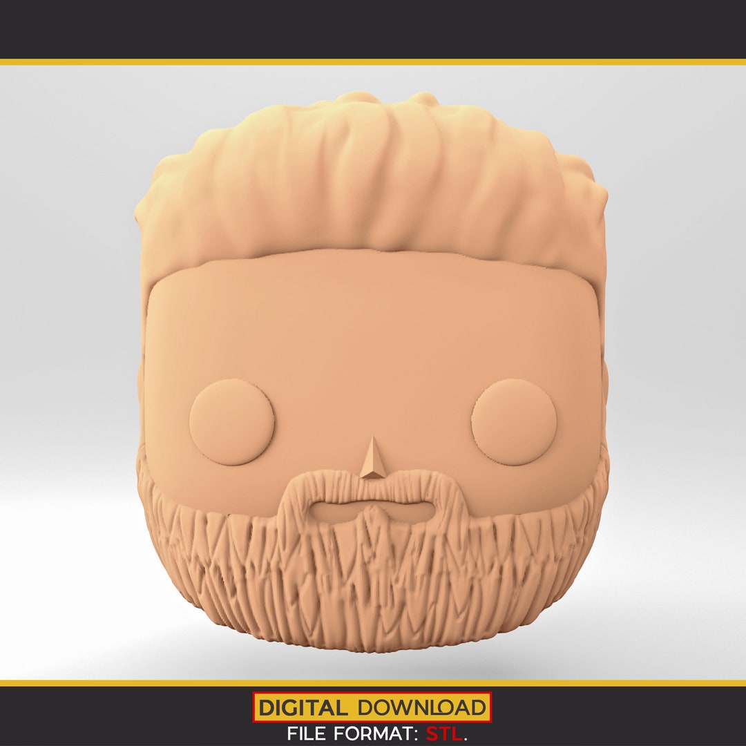 A Male Head 3D Model in the POP Style for 3D Printing. A Slicked Back ...