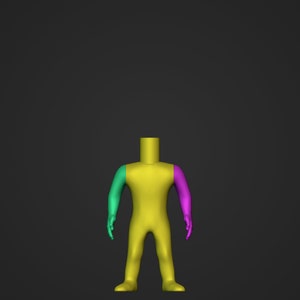 Basic Male 3D Model in a POP Style for 3D Printing. DIY Blank Male Body ...