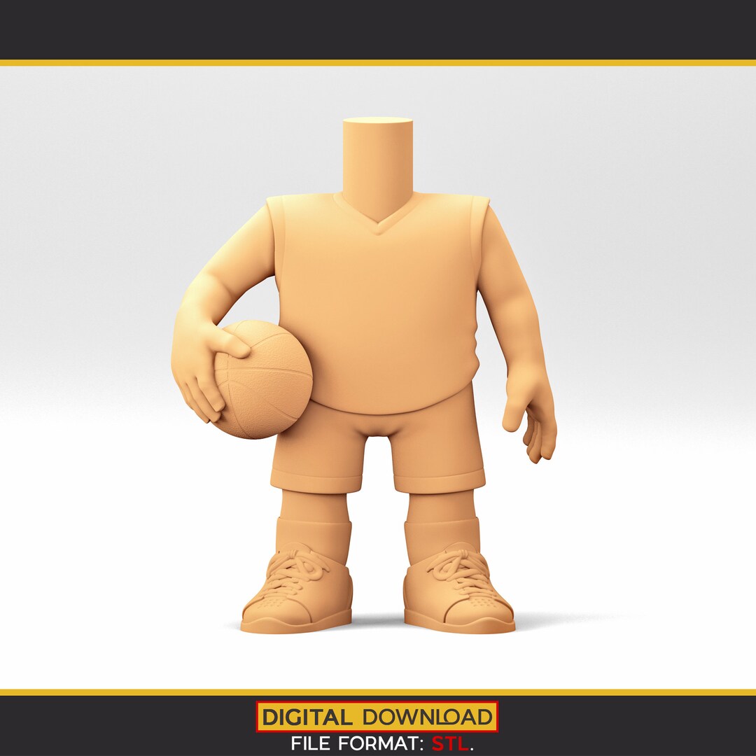 A Male Body 3D Model in a POP Style for 3D Printing. Basketball Player ...