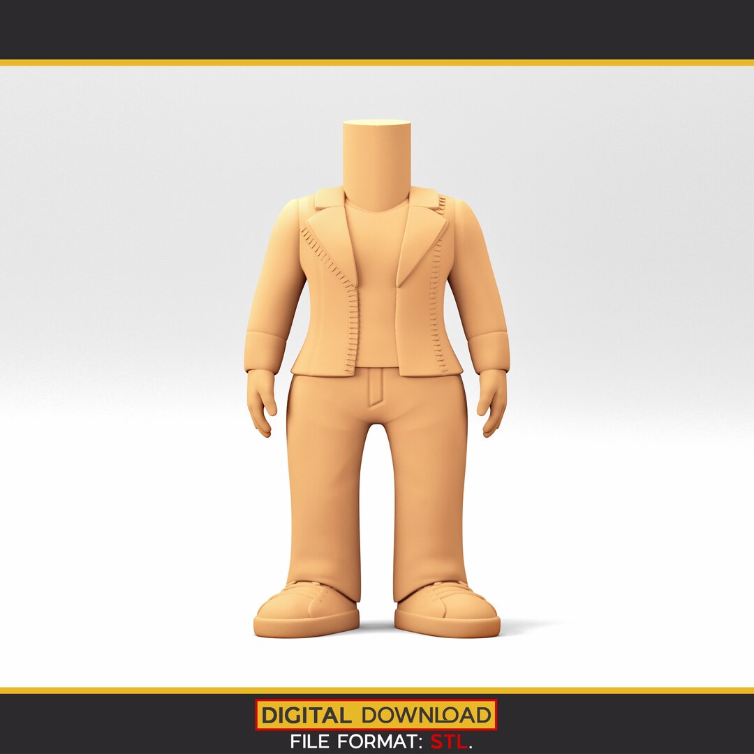 Female Body 3D Model in a POP Style for 3D Printing. Woman Body 3D ...