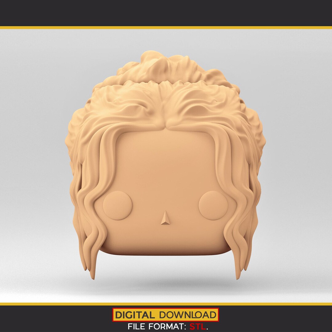 POP Style Female Head 3D Model: Curly Bun Hairstyle (STL File) - Etsy