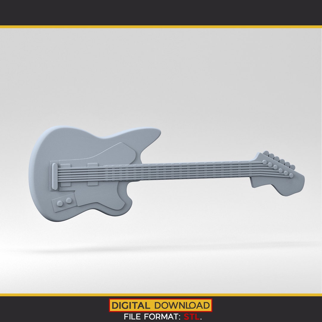 An Electric Guitar STL Model for 3D Printing. Action Figures Prop ...