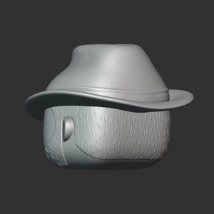 A Male Head 3D Model in a POP Style for 3D Printing. A Man in a Cowboy ...