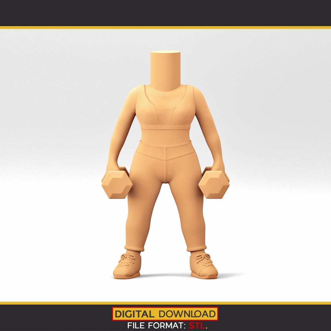 3D Female Fitness Model: POP Style STL File (digital Download) - Etsy