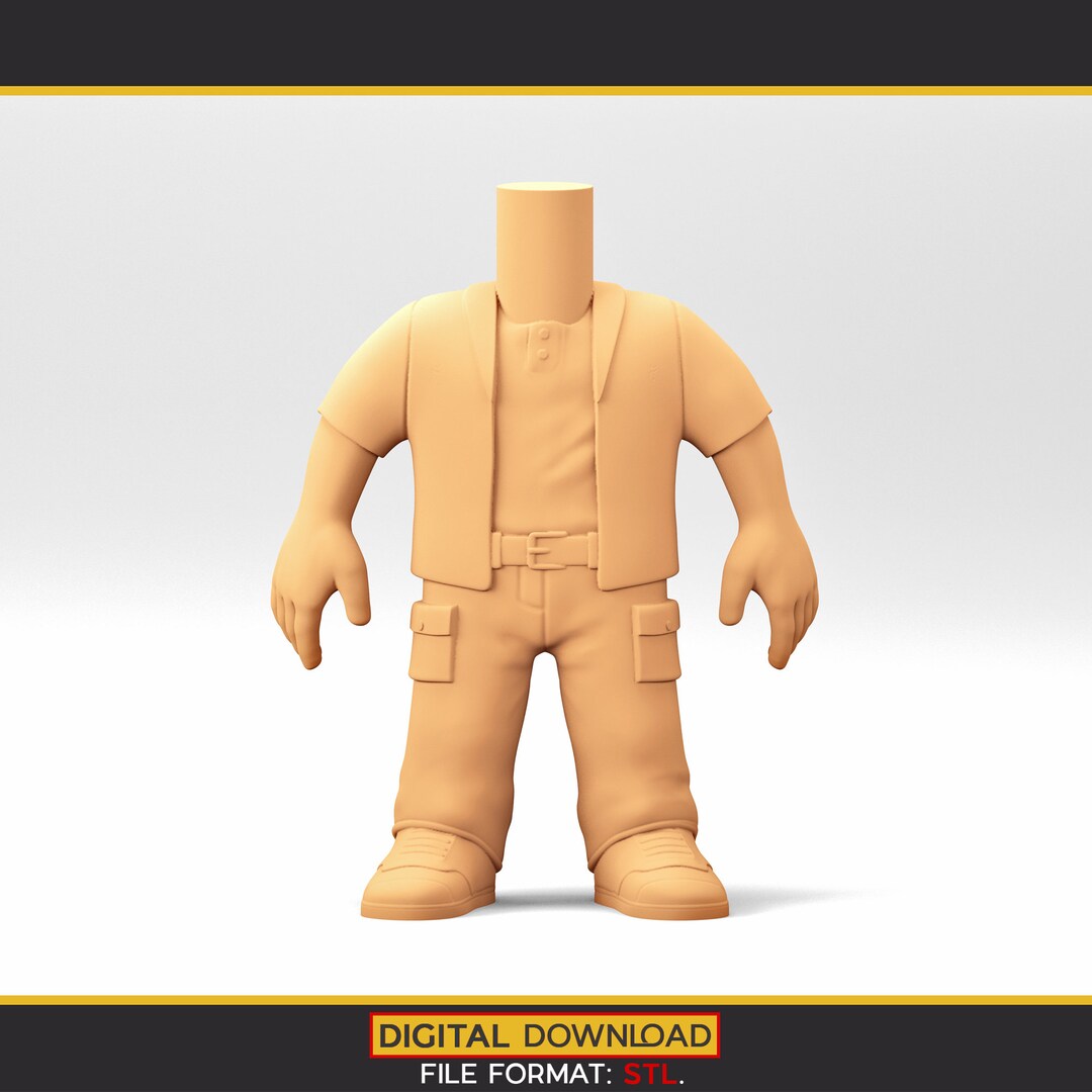 A Male Body 3D Model in a POP Style for 3D Printing. MB_11. STL File - Etsy