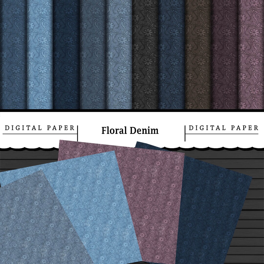 10 Digital Denim Papers/printable Digital Paper/scrapbooking/papercraft ...