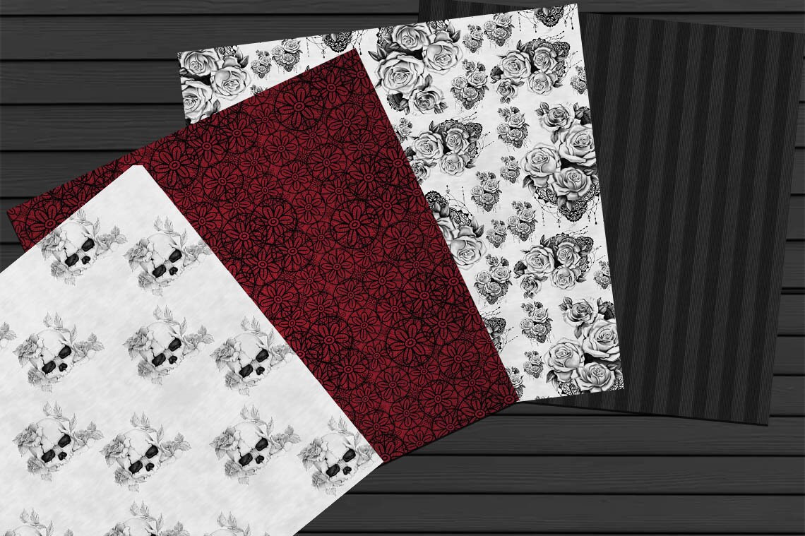 12 Digital Gothic Papers/printable Digital | Etsy